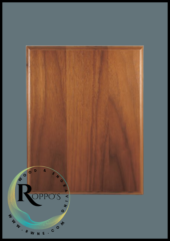 Genuine Walnut Plaque with Step Edge - Roppos Wood and Engraving